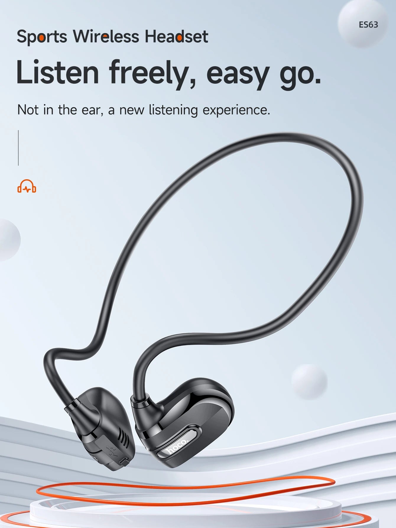 HOCO ES63 Neckband Bluetooth Wireless Open Ear Headphones